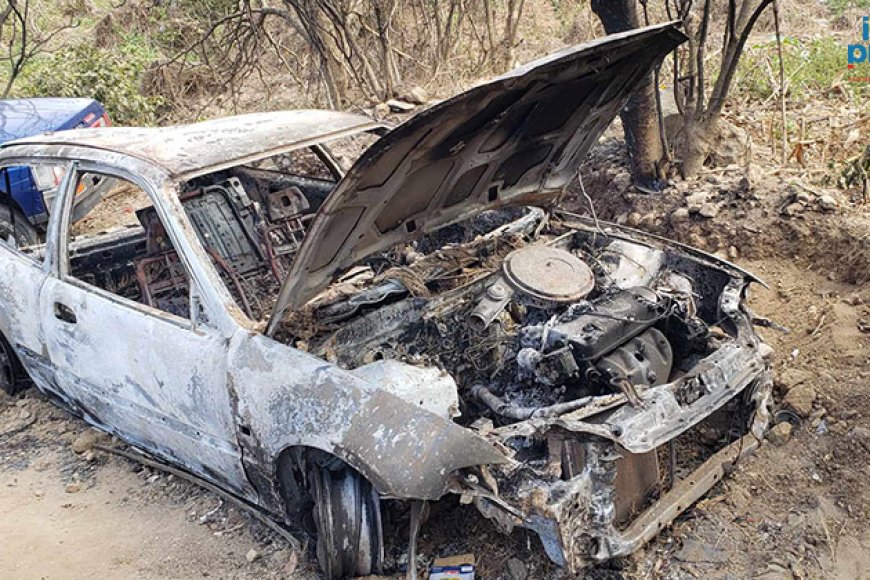Brava: Car completely destroyed after being set on fire by an ...